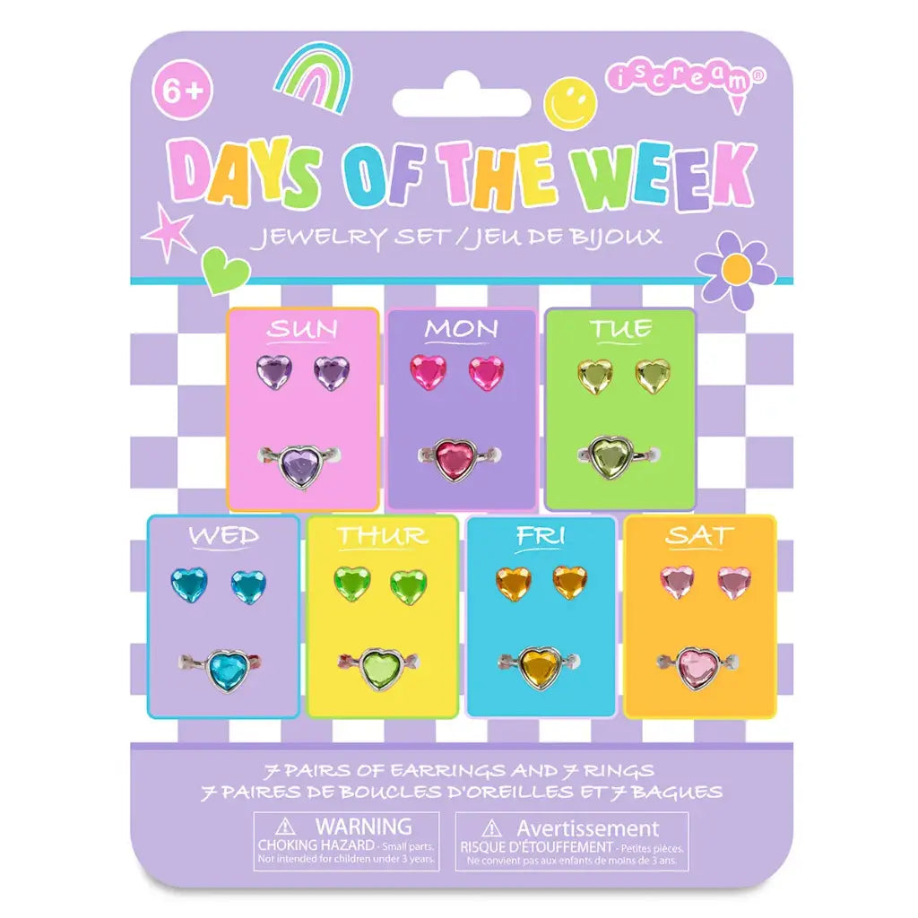 Days of the Week Stick-on Earrings and Rings – Modern Natural Baby
