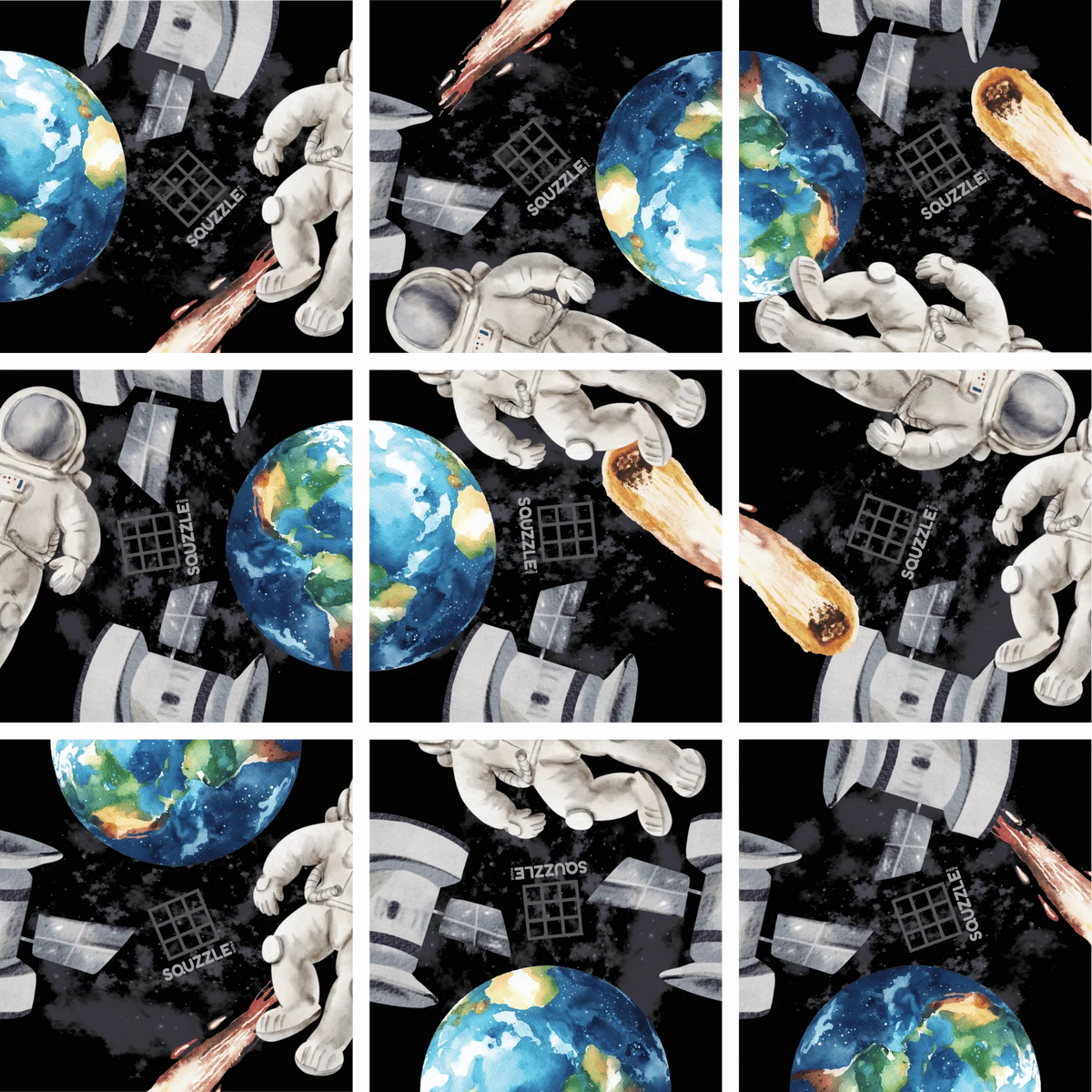 Fun Squared Games Squzzle Puzzle | Space Explorer – Modern Natural Baby