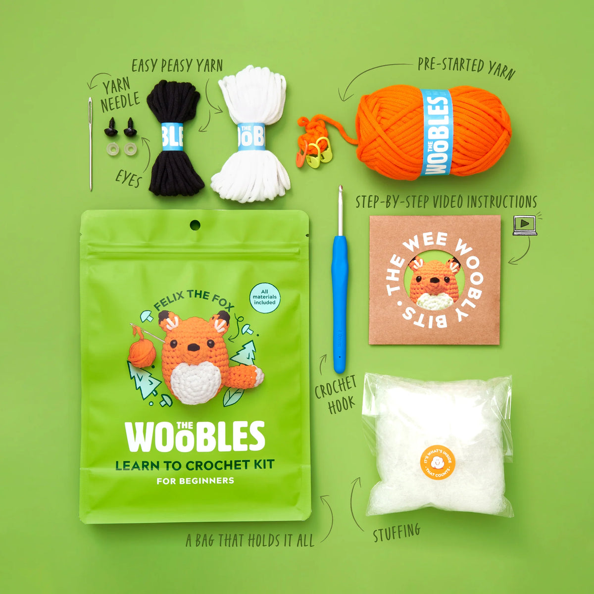 Woobles | Felix the Fox Crotchet Kit – Modern Natural Baby